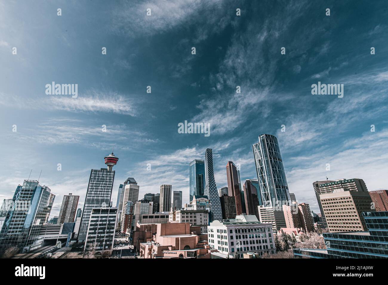 Wide angle city scape of the city of Calgary Stock Photo - Alamy