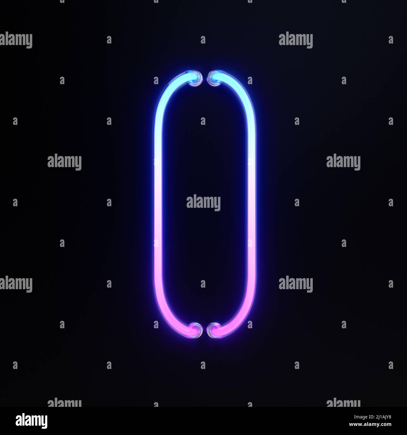Number 0, Alphabet. Neon retro 3d number isolated on a black background ...