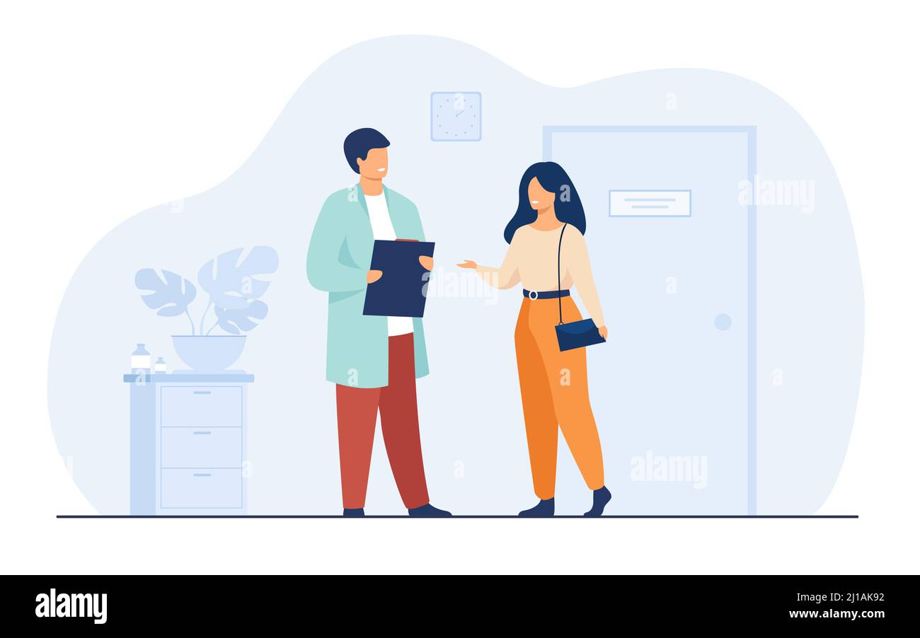 Female patient in doctor office flat vector illustration. Cartoon ...