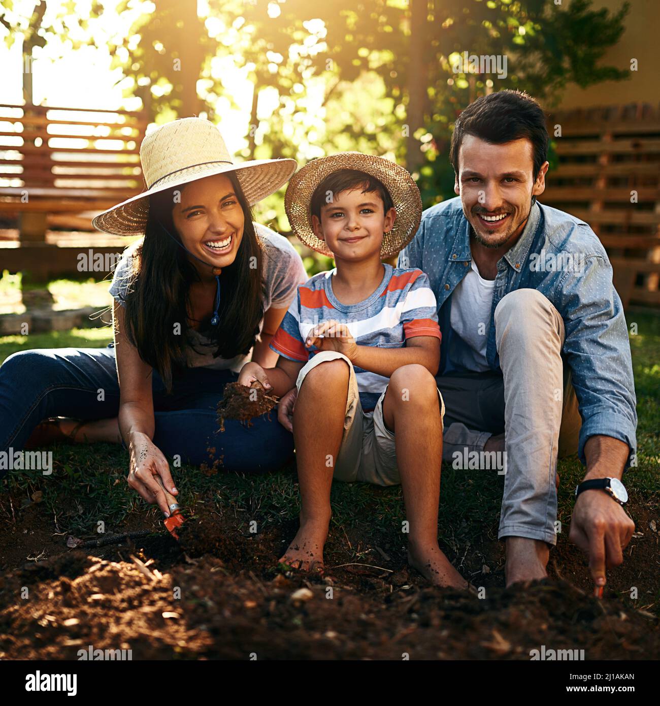 Theyre a family who love connecting with nature. Portrait of a happy ...