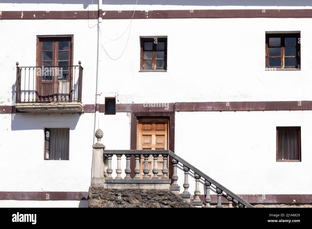 white facade of a typical house in the basque country Stock Photo - Alamy