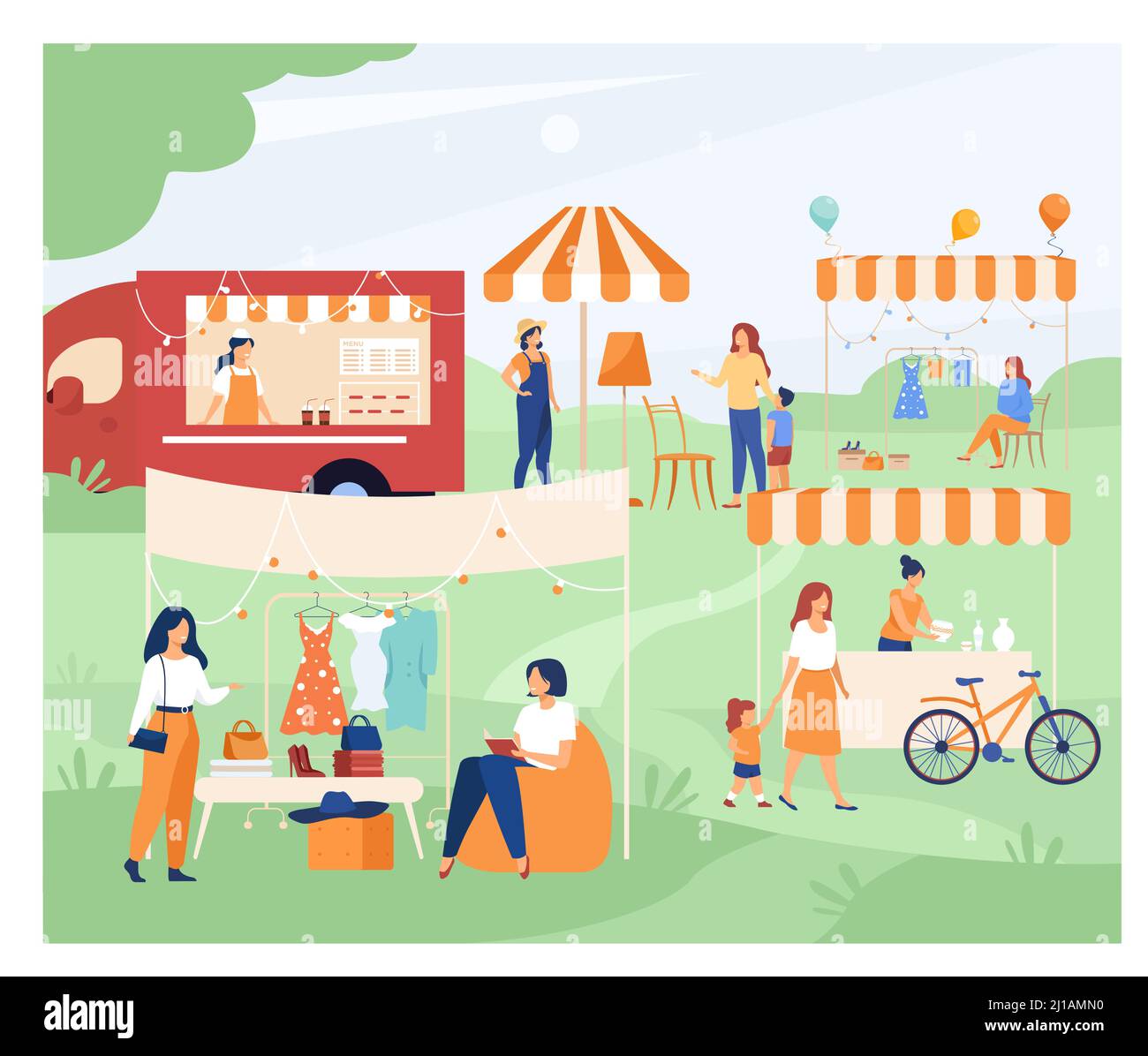 Crowd park Stock Vector Images - Alamy