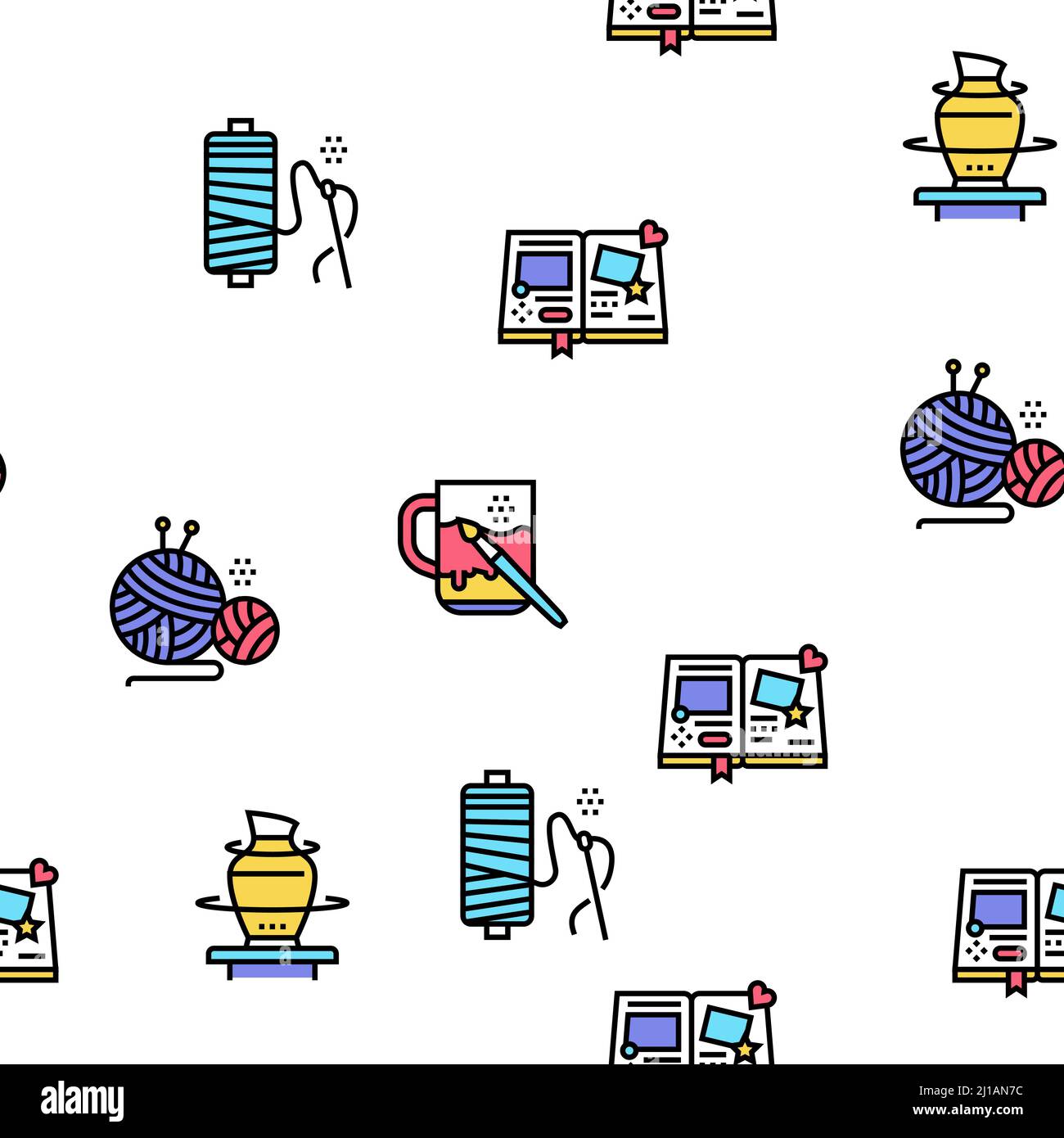 Diy Crafts Handmade Vector Seamless Pattern Stock Vector Image & Art ...