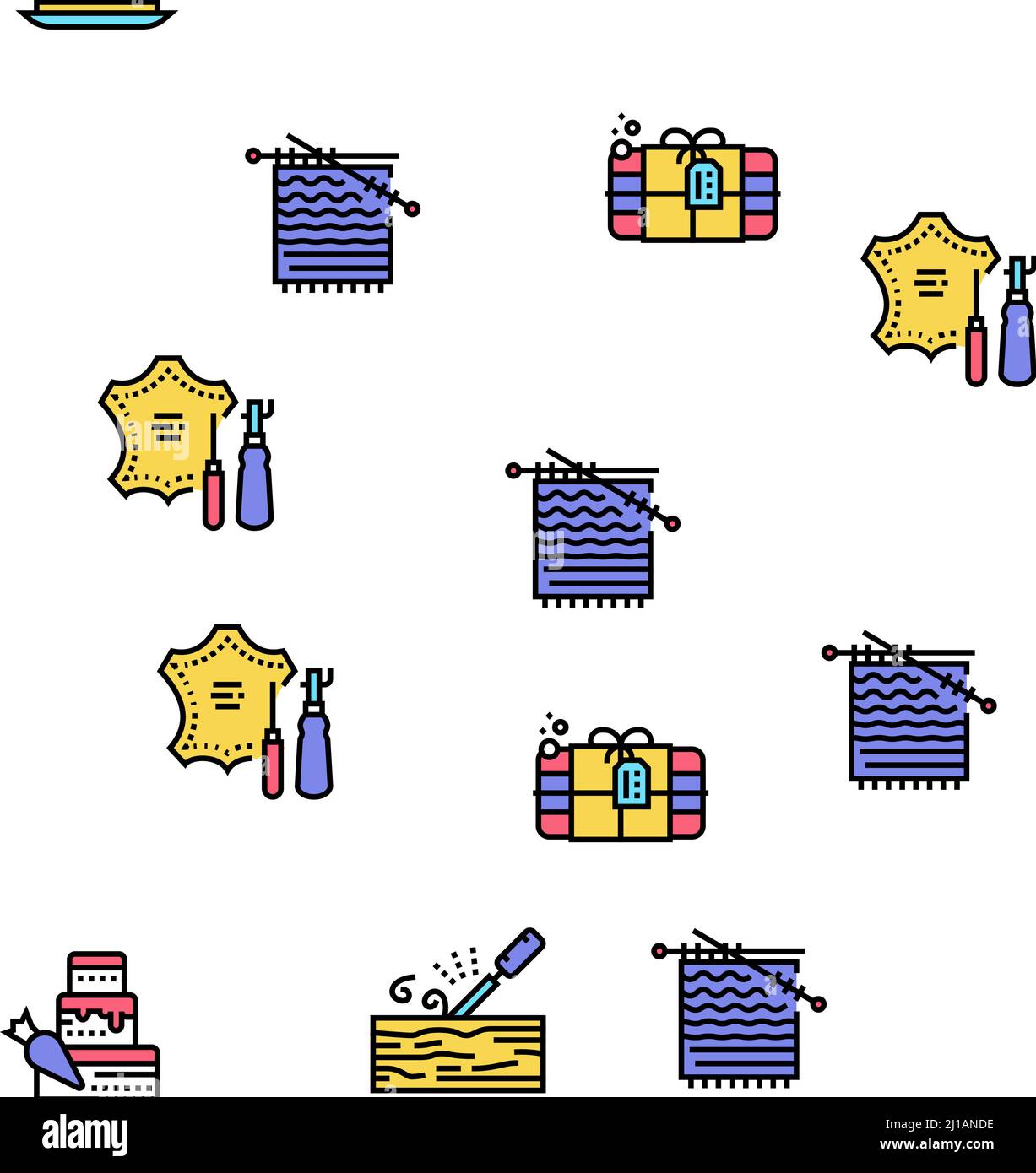 Diy Crafts Handmade Vector Seamless Pattern Stock Vector Image & Art ...