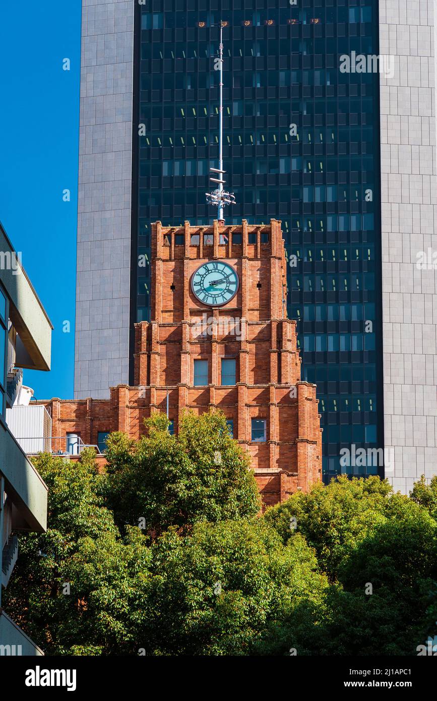 Japan between tradition and modernity. View of Hibiya Park Shisei Kaikan (Municipal Library ...