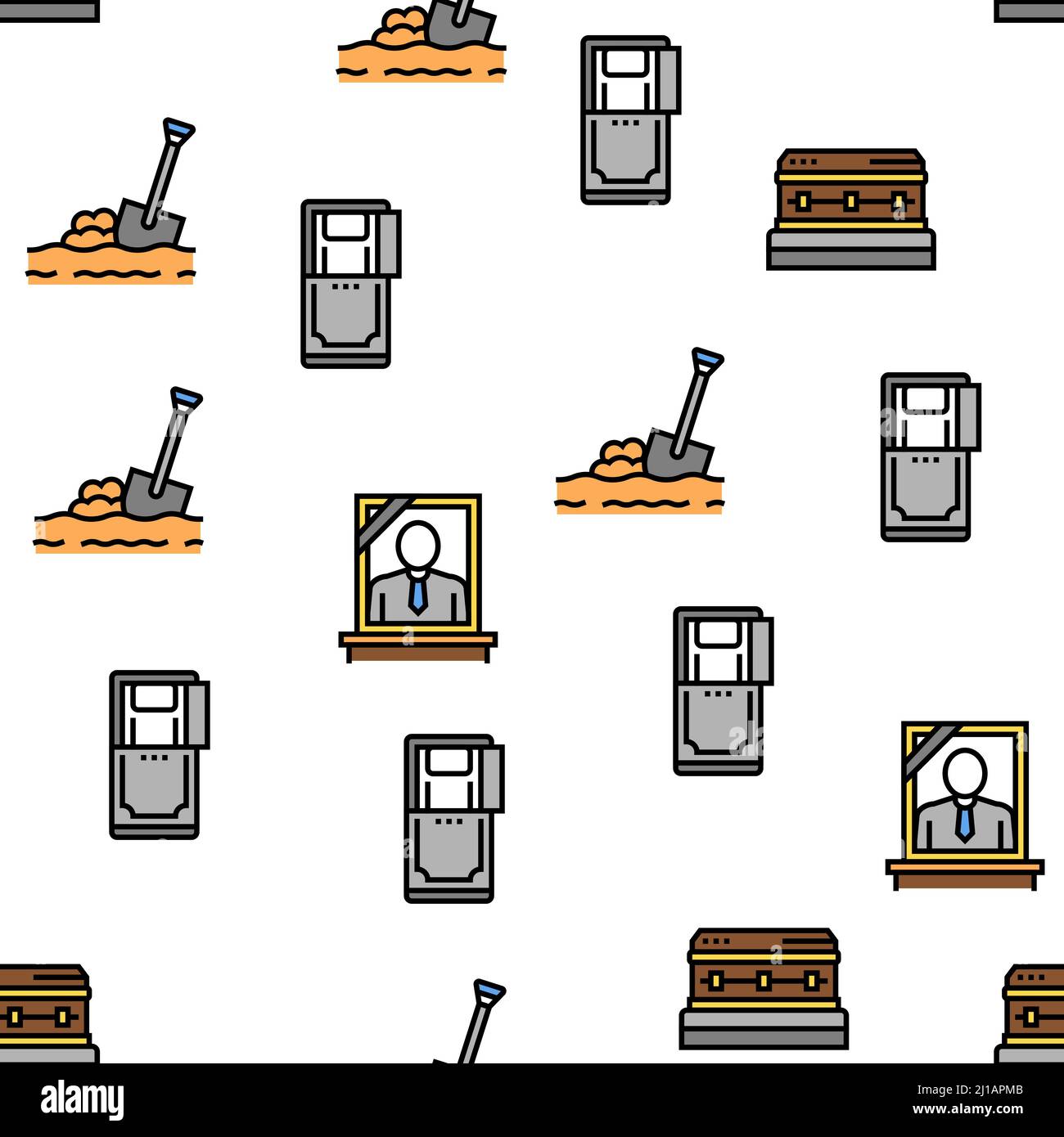 Funeral Burial Service Vector Seamless Pattern Stock Vector Image & Art ...