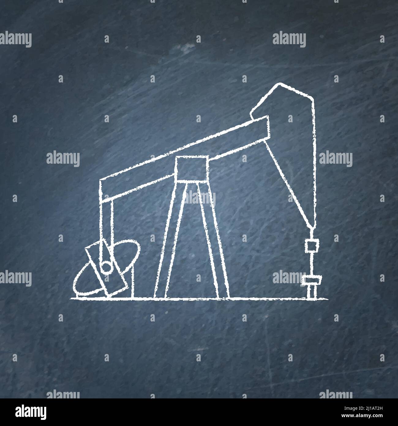 Oil rig icon sketch on chalkboard. Exploration and oil production ...