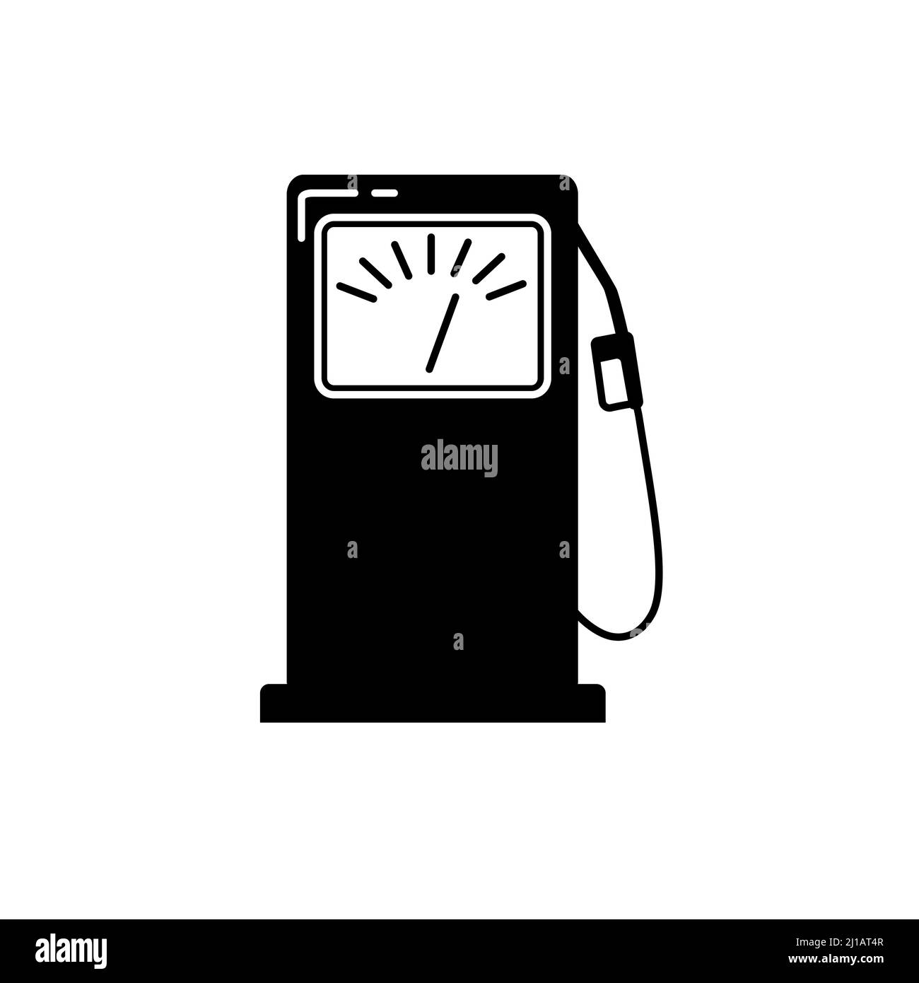 Petrol filling station silhouette icon in flat style. Gas fueling ...