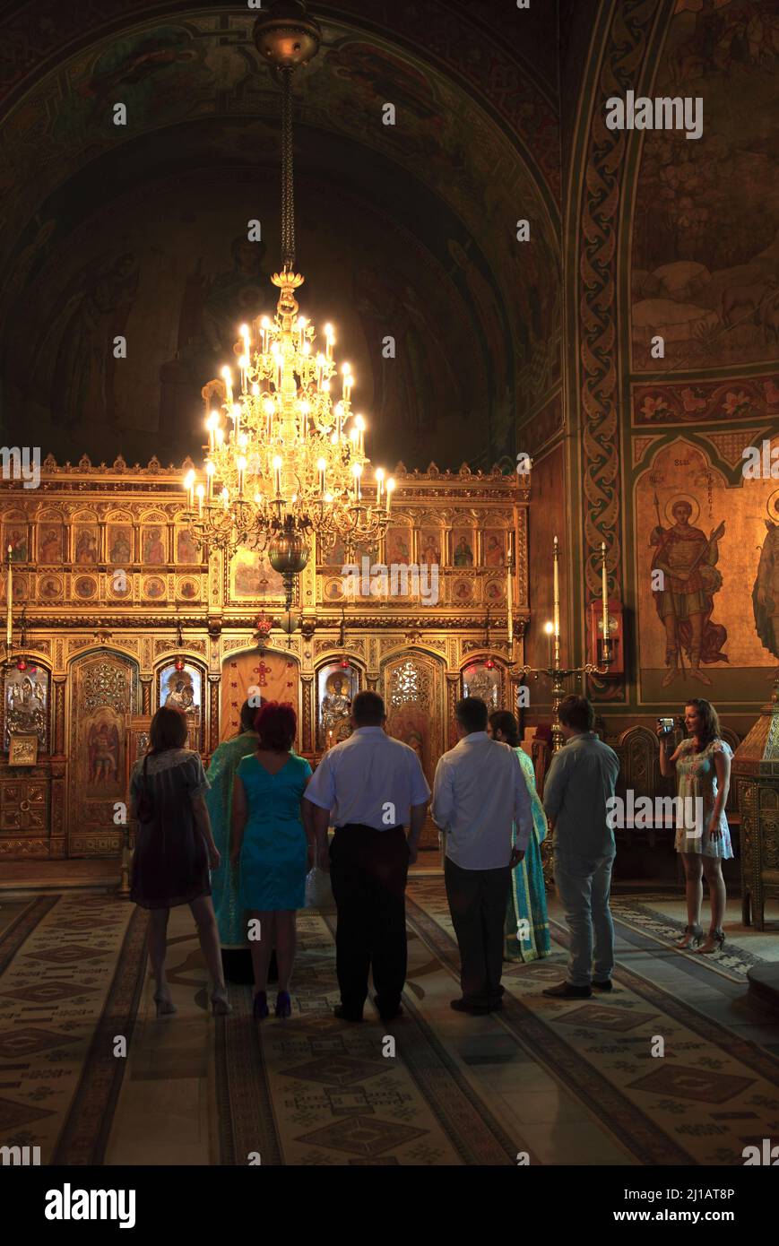 Familienfeier, Hochzeit, im Kloster von Sinaia, Große Walachei ...