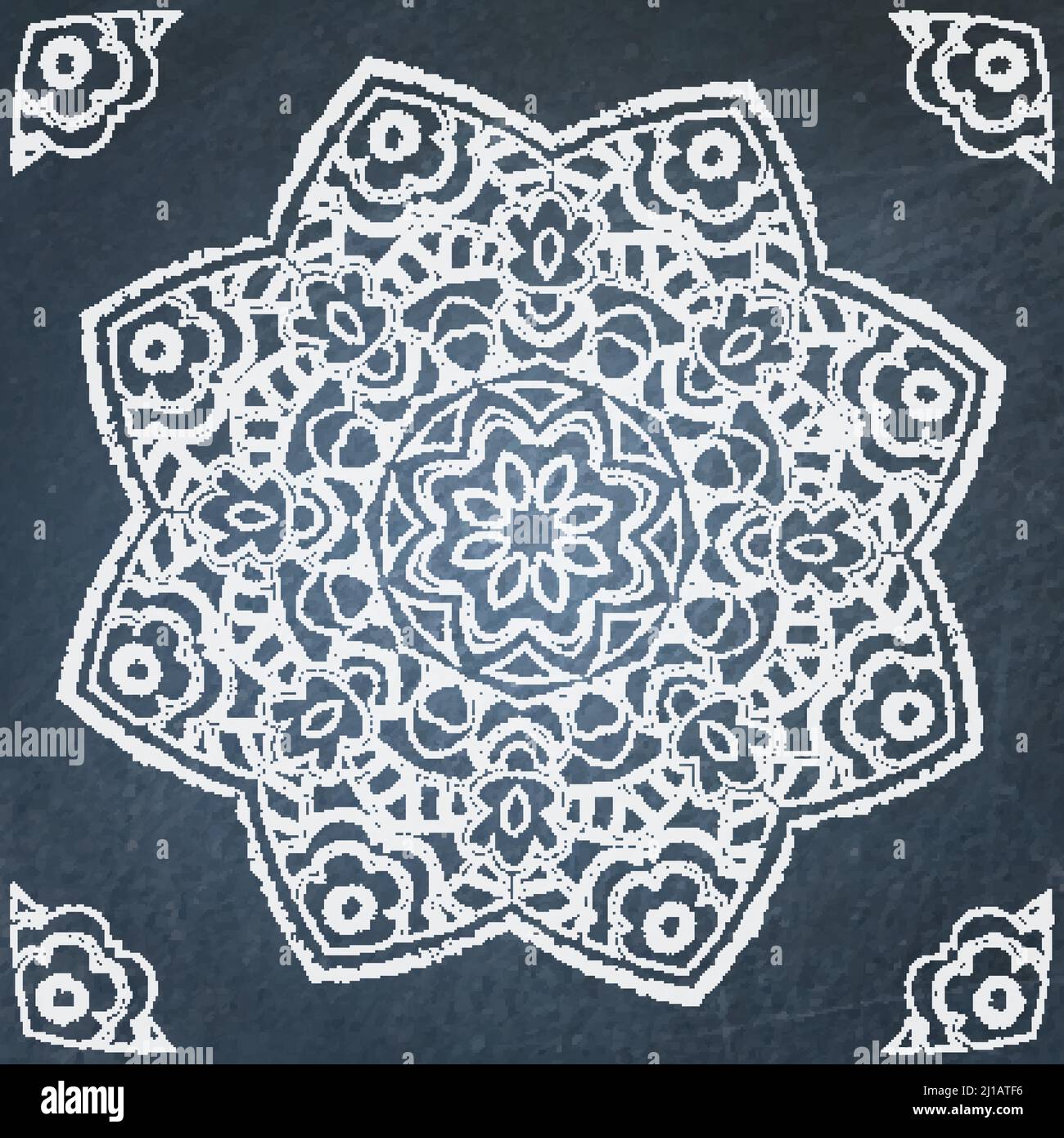 Symmetric filigree hand drawn ornament on chalkboard Stock Vector Image ...