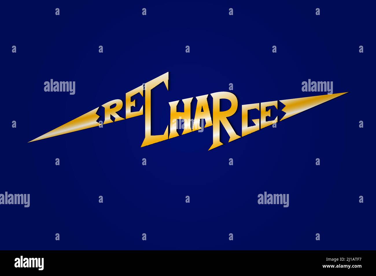 Recharge vector lettering. Bright typography motivation poster on dark ...