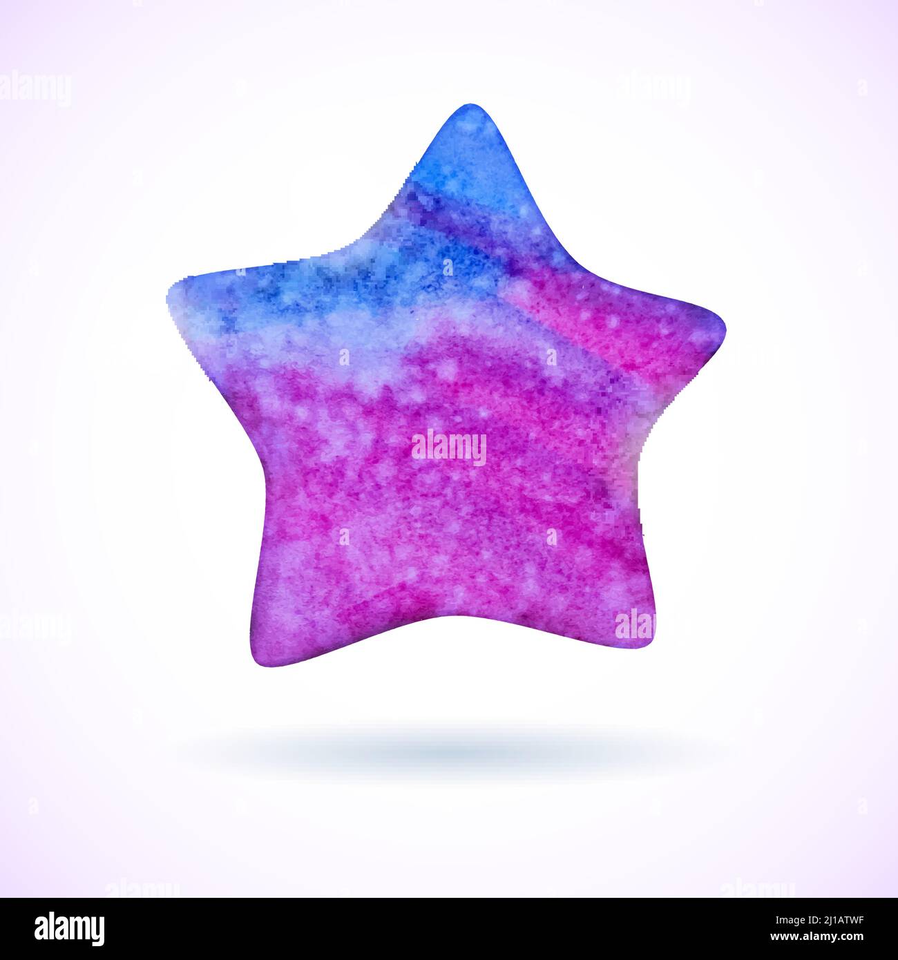 Bright watercolor star painted in purple and blue Stock Vector Image ...