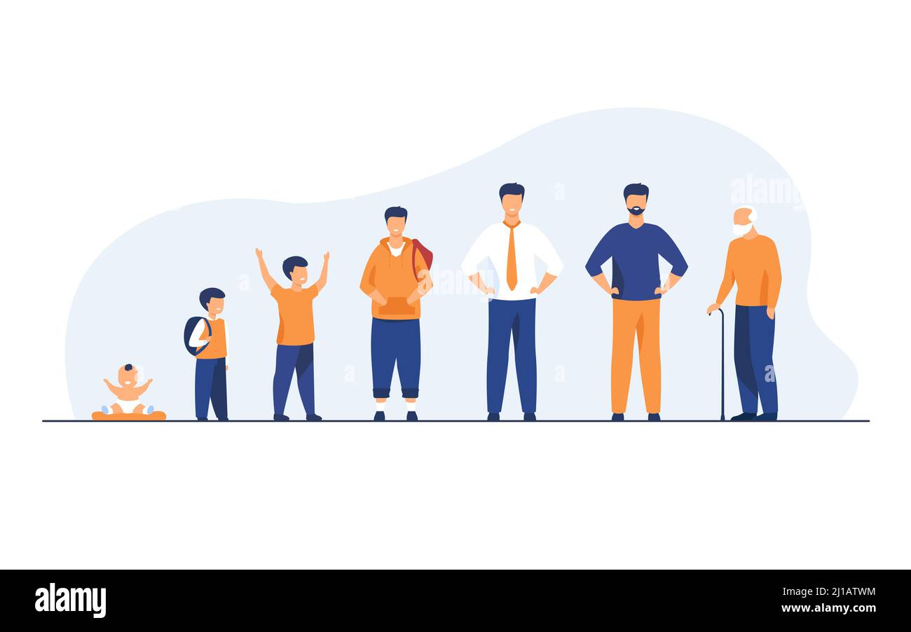 Man life cycle concept. Set of male character in different age. Baby ...