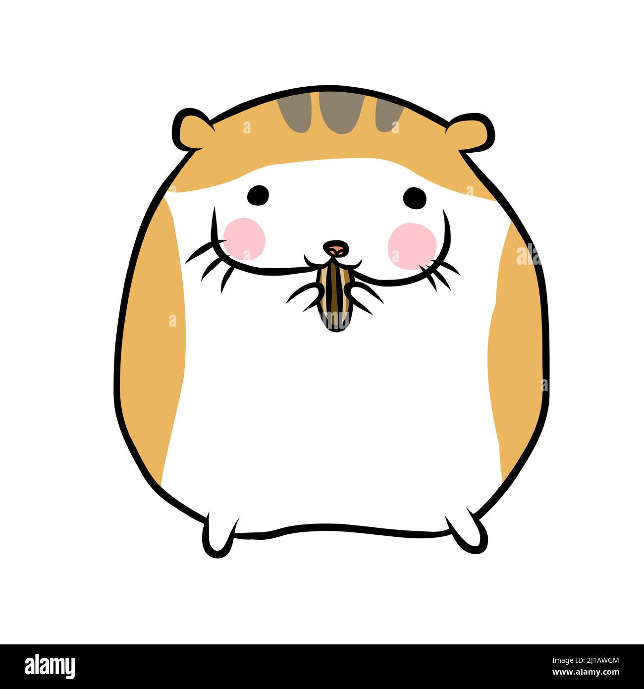 Fat hamster eating sunflower seed cartoon vector illustration Stock ...
