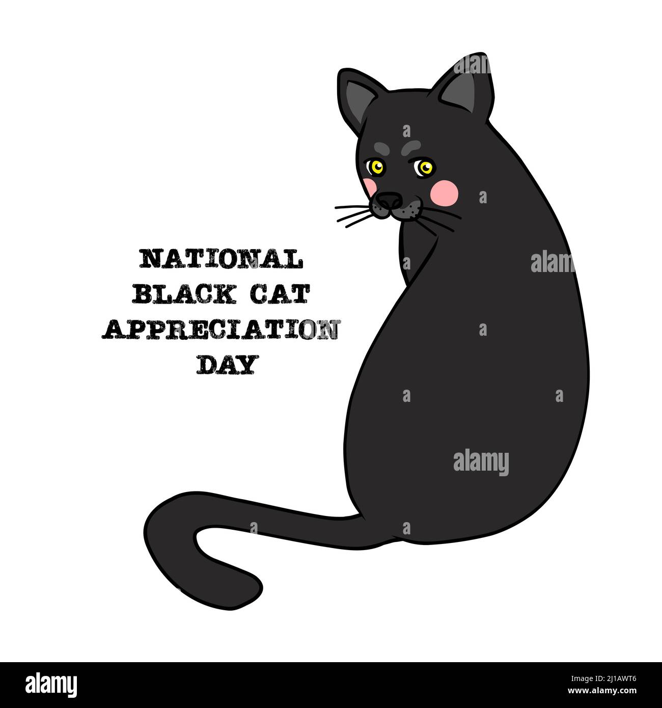 International black cat appreciation day cartoon vector illustration ...