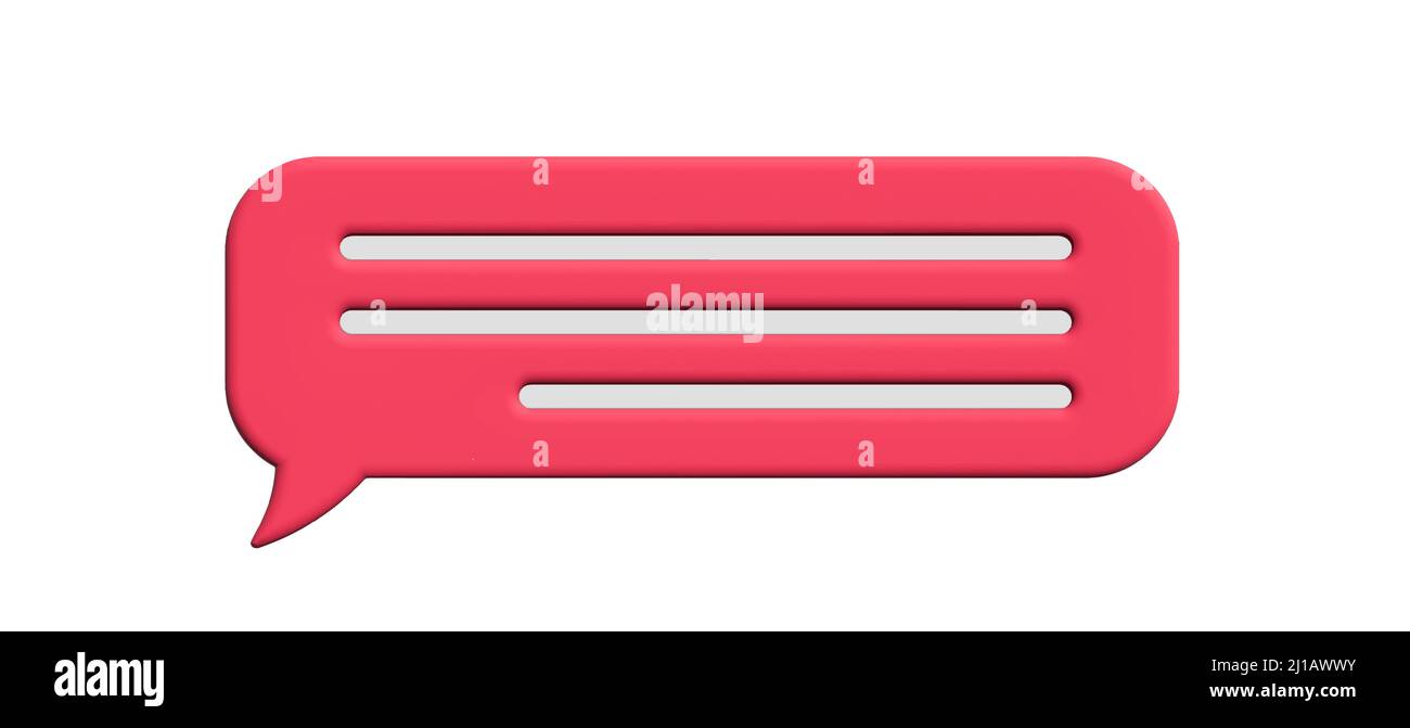 Red speech bubble 3d isolated on white. 3d vector Stock Vector Image ...