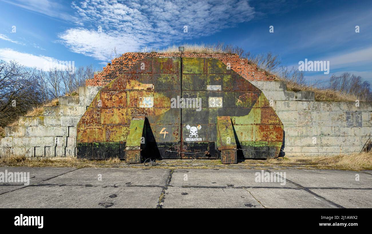 bunker on an old russian airfield for fighter plane Stock Photo - Alamy