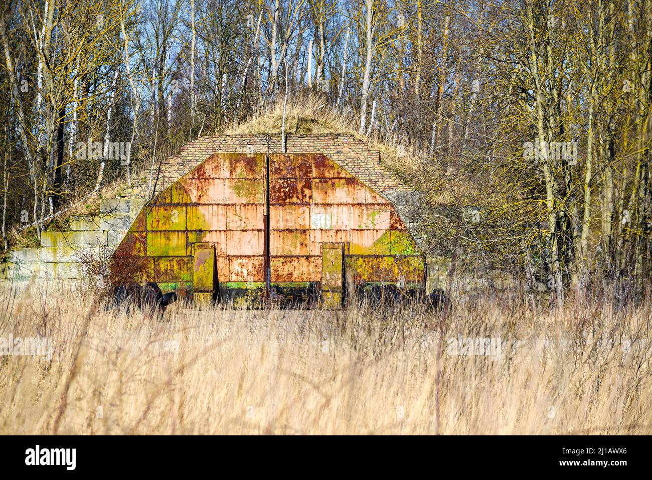bunker on an old russian airfield for fighter plane Stock Photo - Alamy