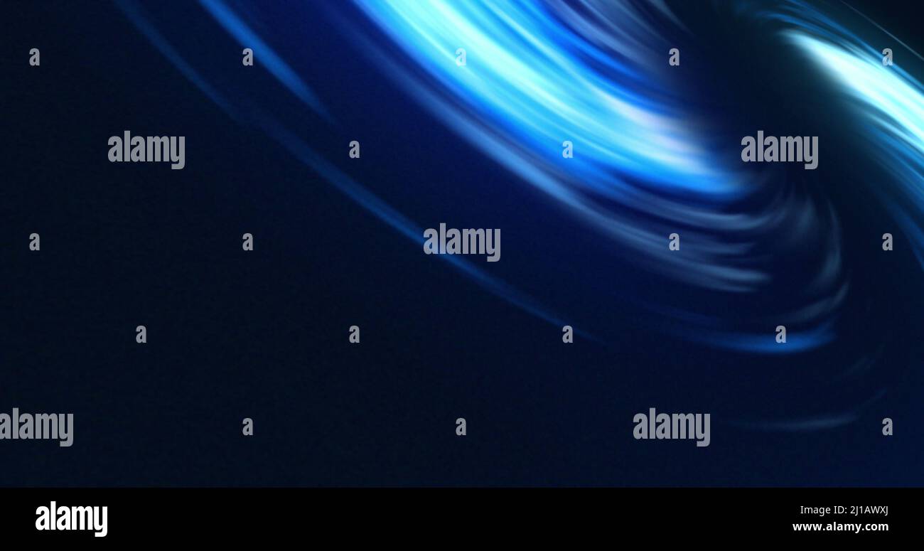 Image of glowing blue light wave moving on black background Stock Photo ...