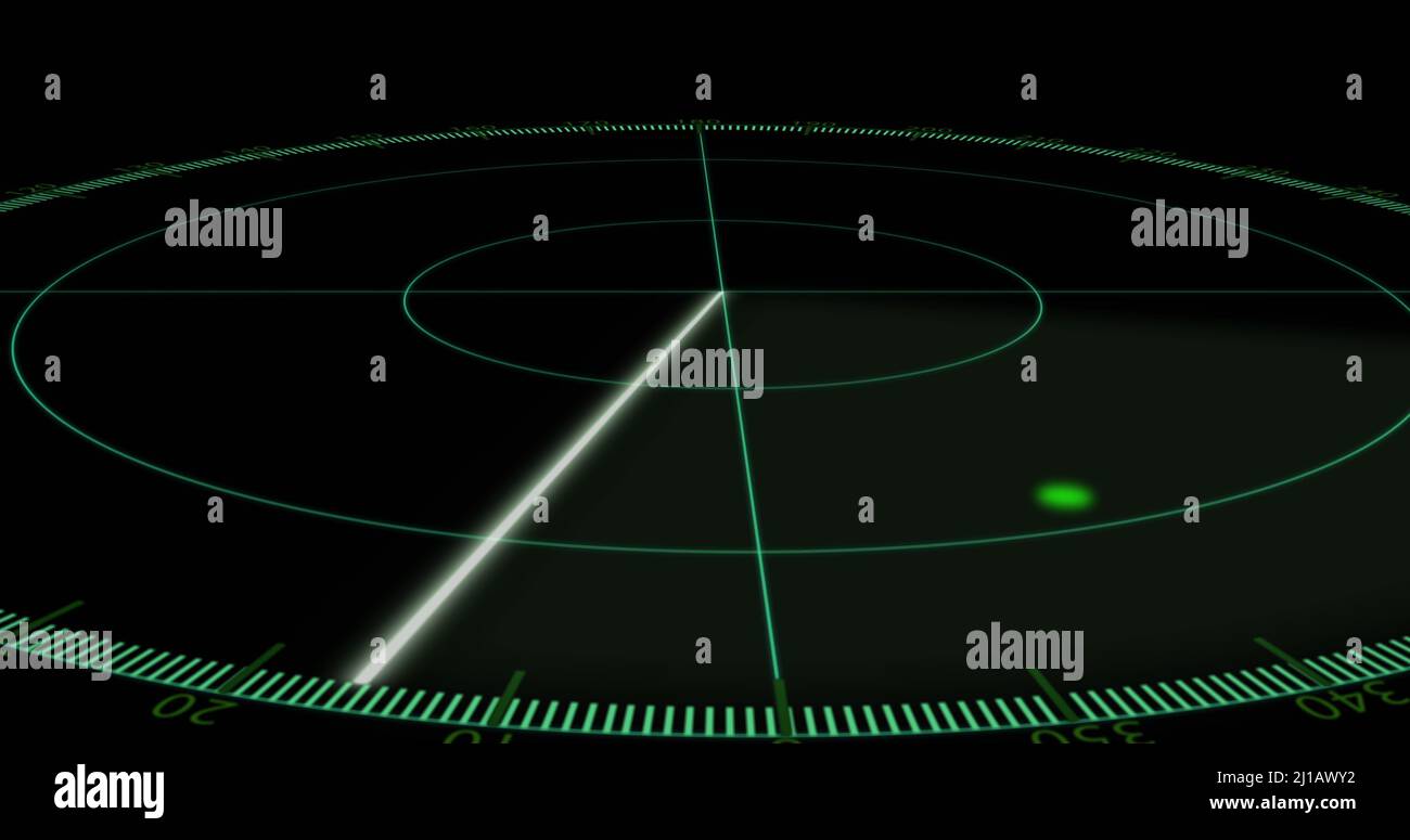 Image of radar with spots moving on black background Stock Photo - Alamy