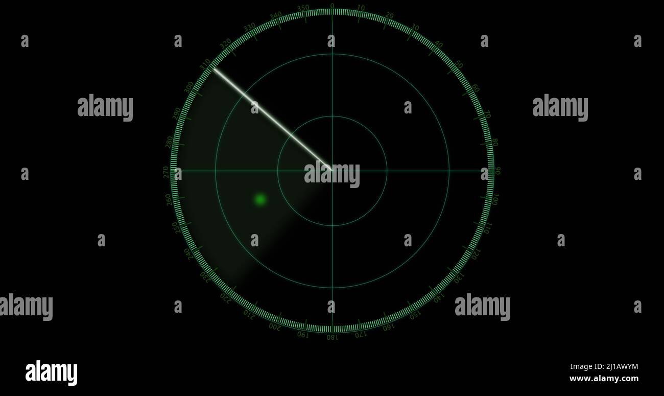 Image of radar with spots moving on black background Stock Photo - Alamy