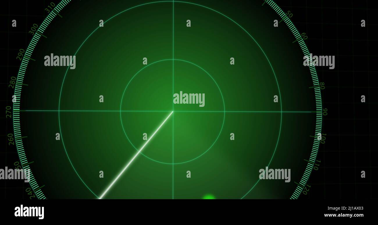 Image of radar with spots moving on black background Stock Photo - Alamy