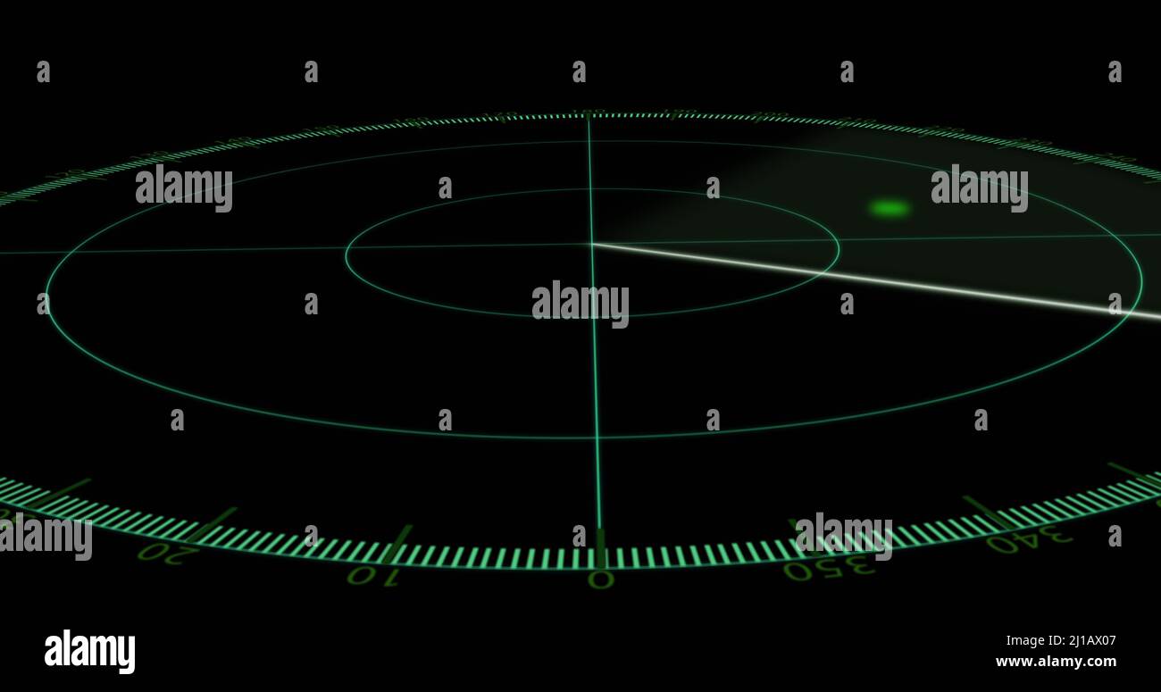 Image of radar with spots moving on black background Stock Photo - Alamy