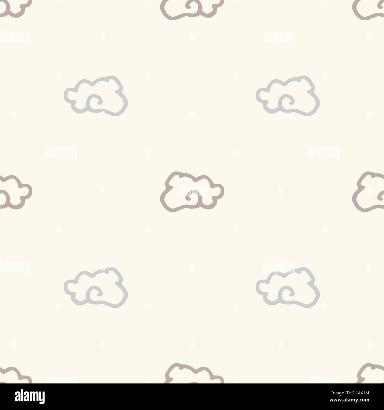 Calm newborn minimal cloud sky seamless pattern. Gender neutral baby ...