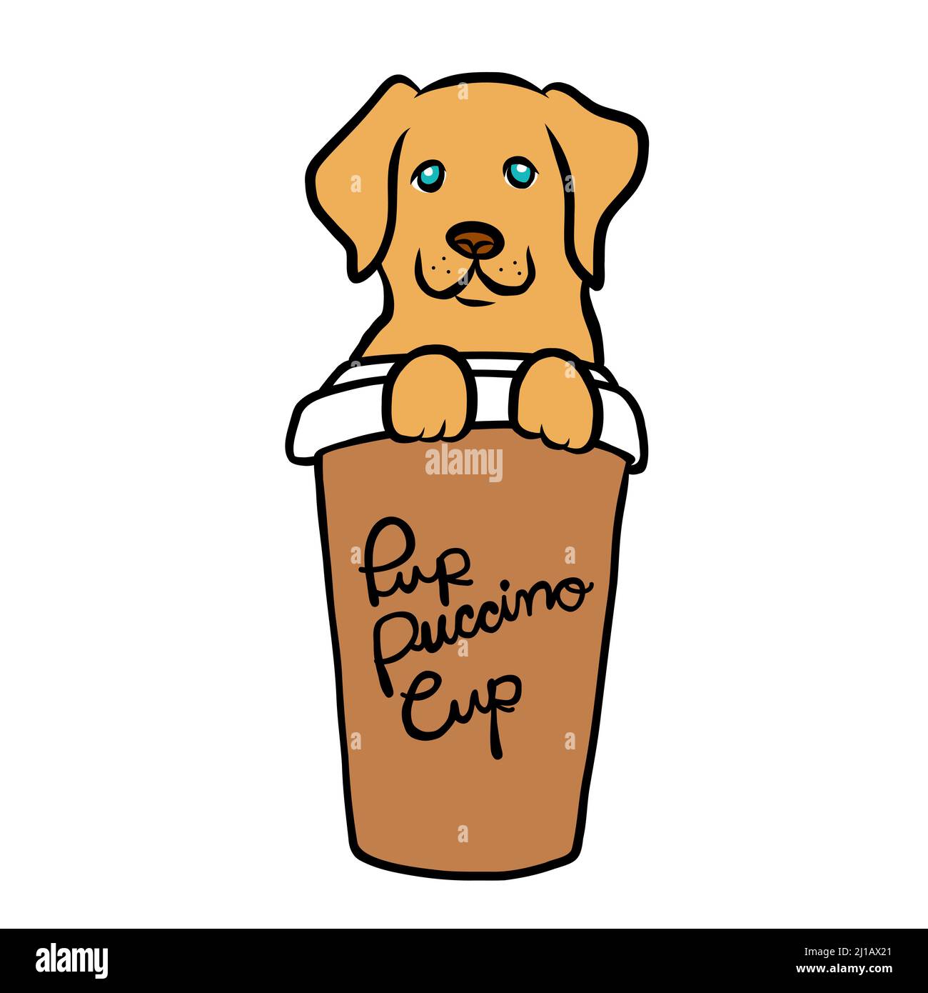 Puppy in a tea cup Stock Vector Images - Alamy