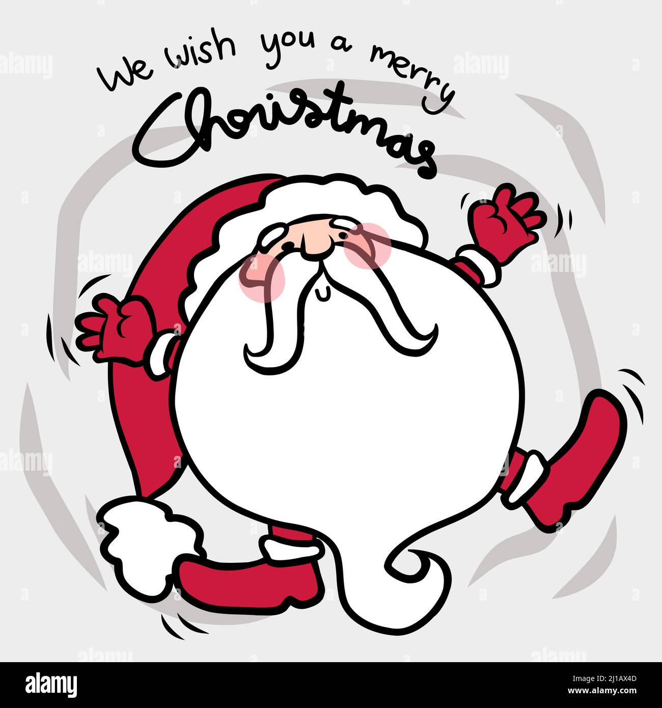 Fat Santa wish you a merry Christmas cartoon vector illustration Stock ...