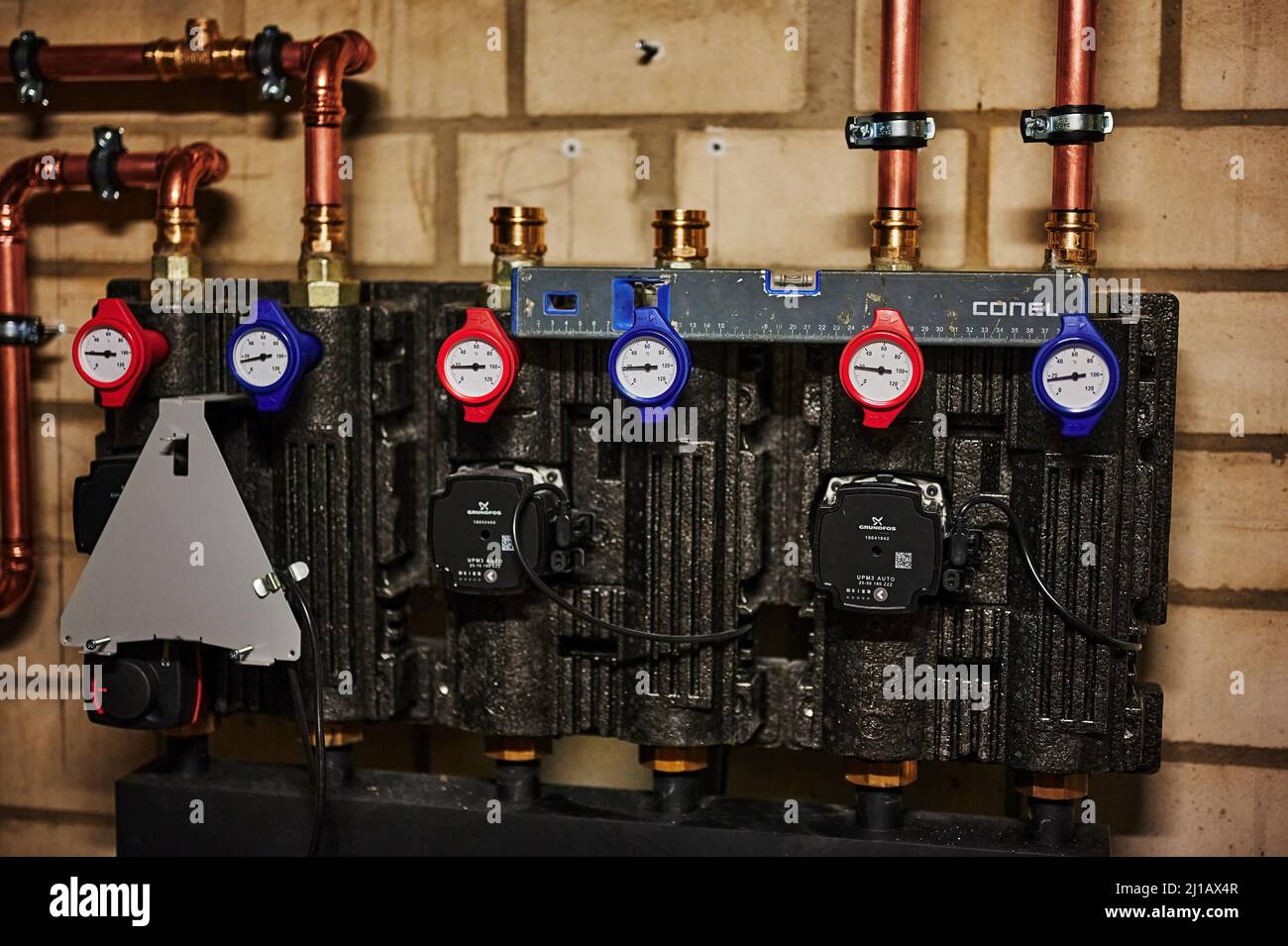 Berlin, Germany - January 31, 2022: Heating system under construction ...