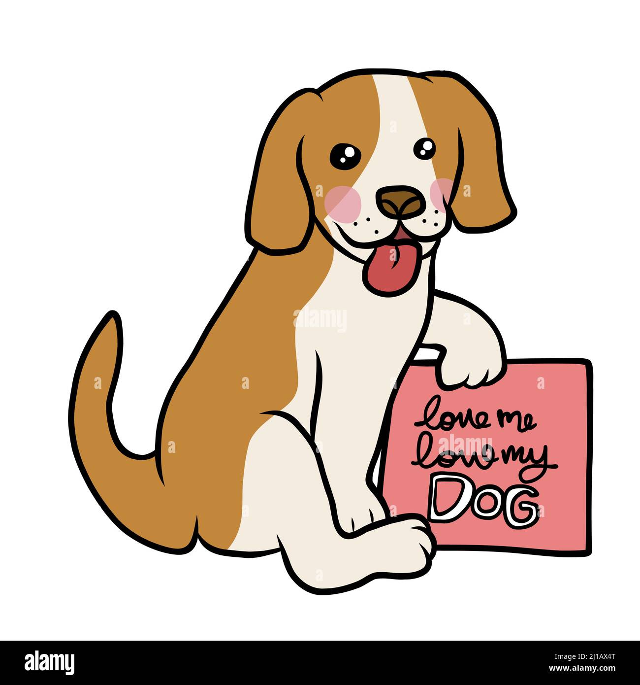 Love me love my dog cartoon vector illustration Stock Vector Image ...
