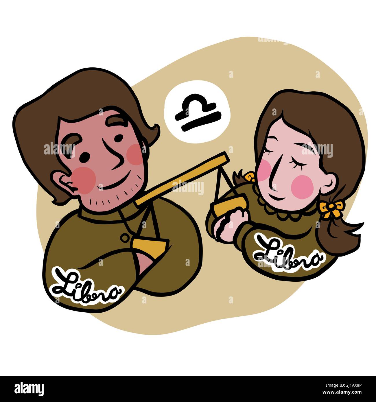 Libra cute zodiac sign Stock Vector Images - Alamy