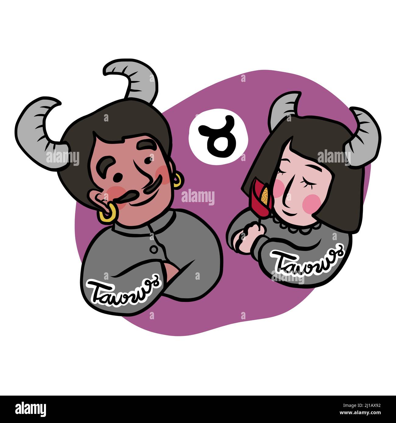 Cartoon sign zodiac taurus vector hi-res stock photography and images ...