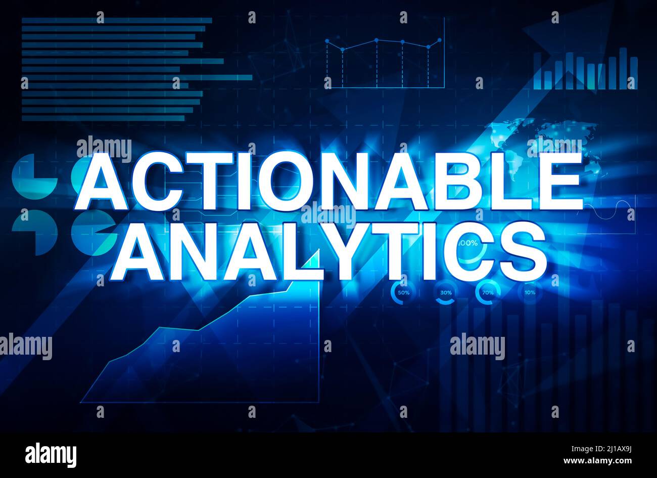 Actionable Analytics Futuristic Abstract Tech Background, Modern Data ...