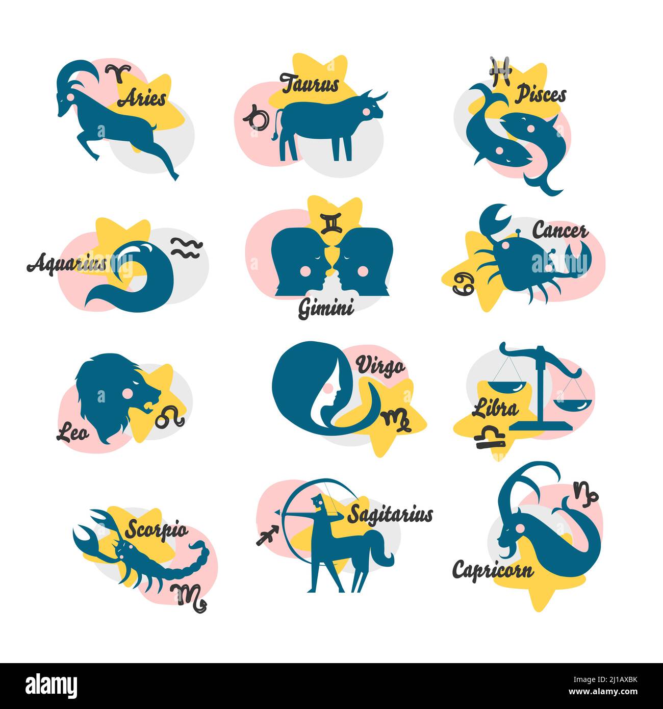 Twelve Horoscope icon set vector illustration Stock Vector Image & Art ...