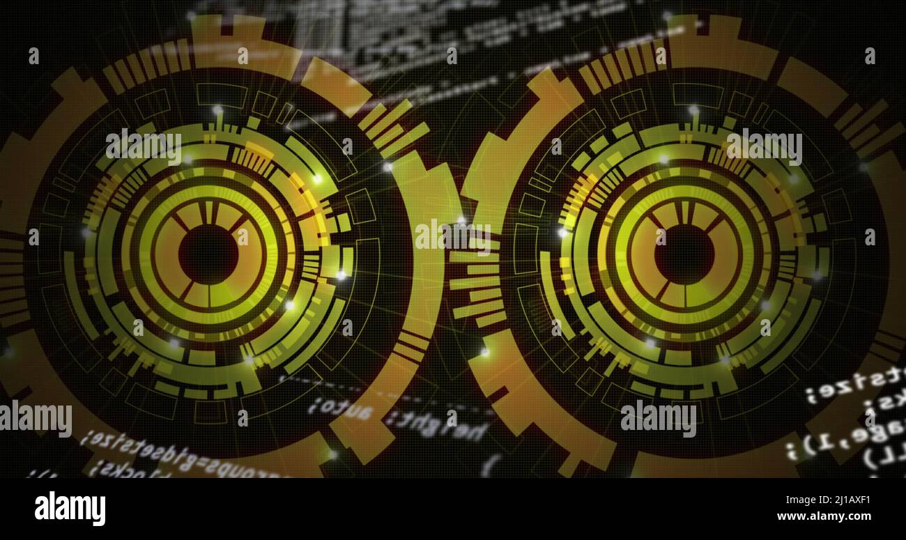 Image of data processing over scopes scanning Stock Photo - Alamy