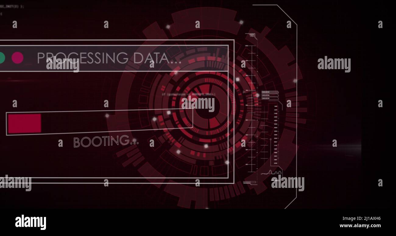 Image of data processing over scopes scanning Stock Photo - Alamy
