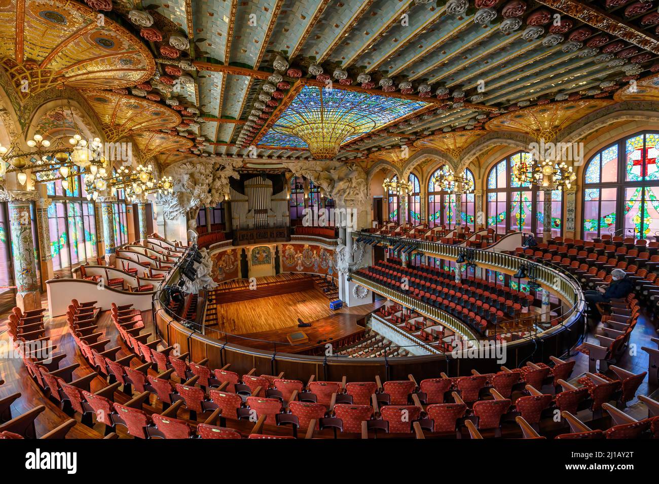 Palace of Catalan music in Barcelona, Spain. The Palau de la Musica ...