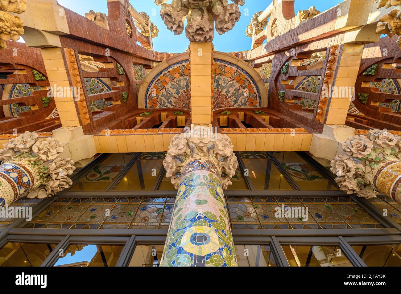 Palace of Catalan music in Barcelona, Spain. The Palau de la Musica ...