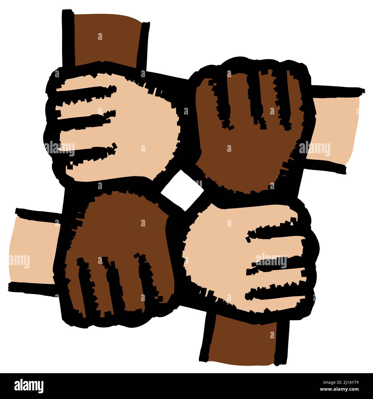 Hands joined together drawing hi-res stock photography and images - Alamy