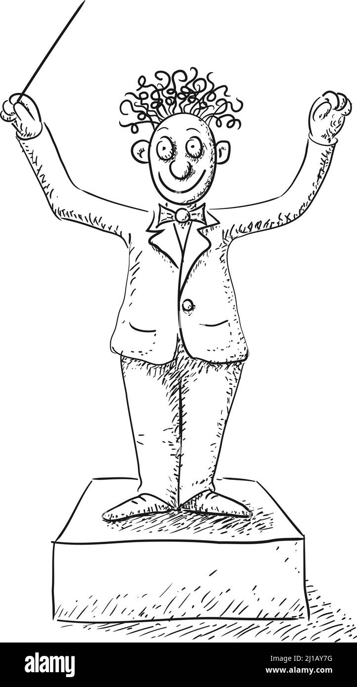 Orchestra conductor, vector illustration drawing Stock Vector Image ...
