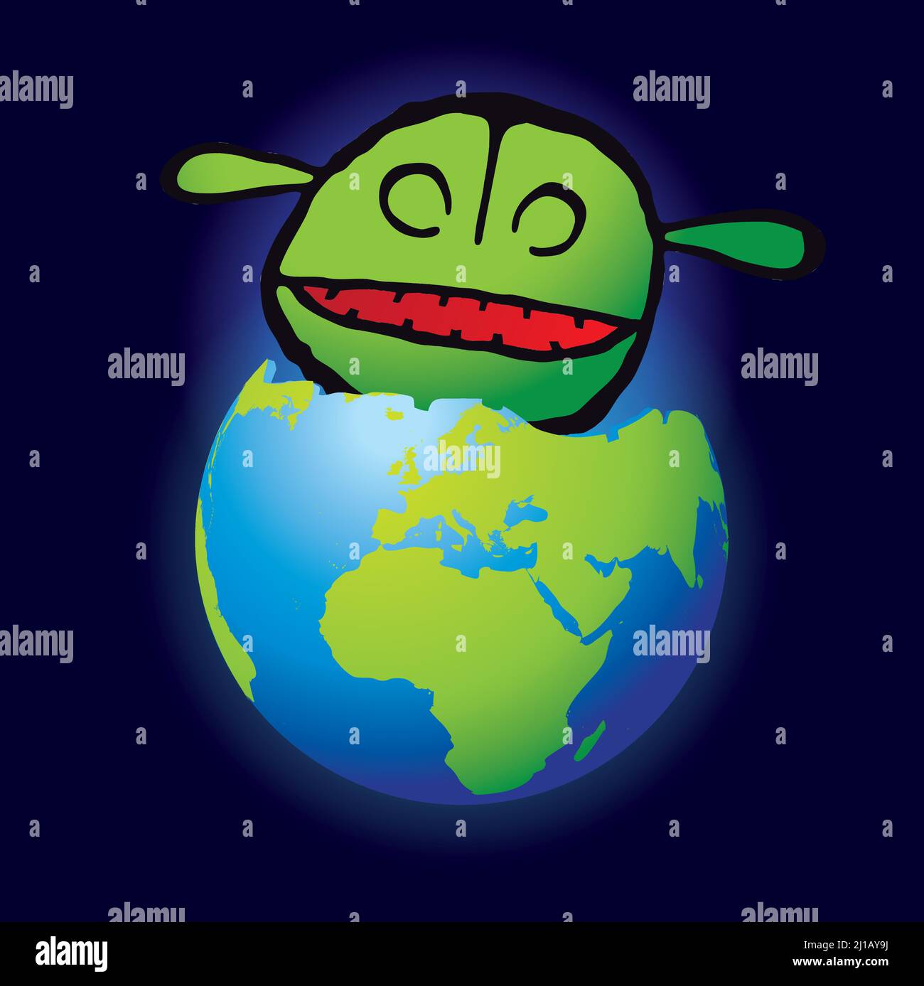 Eat the planet earth, vector illustration Stock Vector Image & Art - Alamy