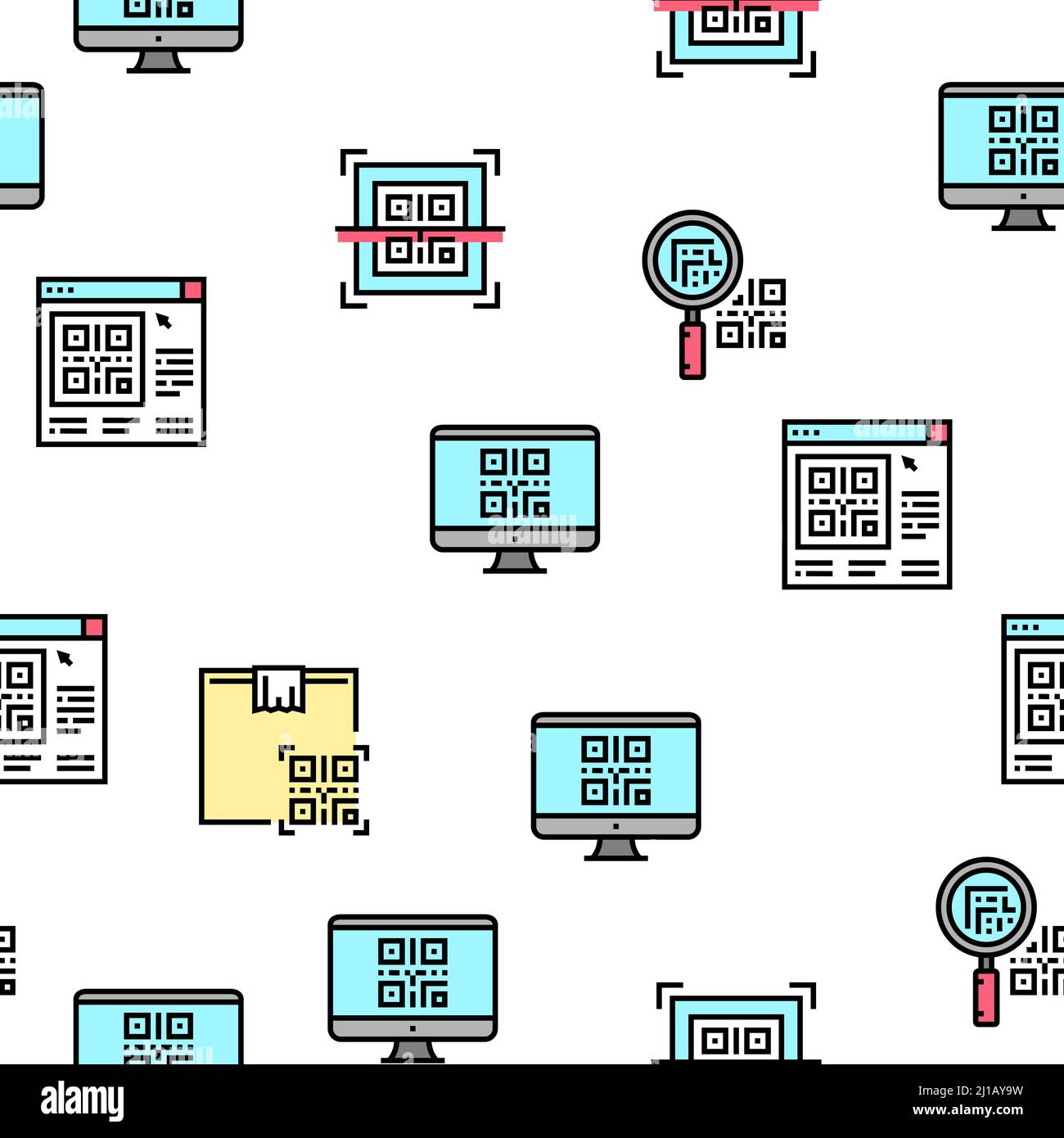 Qr Code Identification Vector Seamless Pattern Stock Vector Image & Art ...