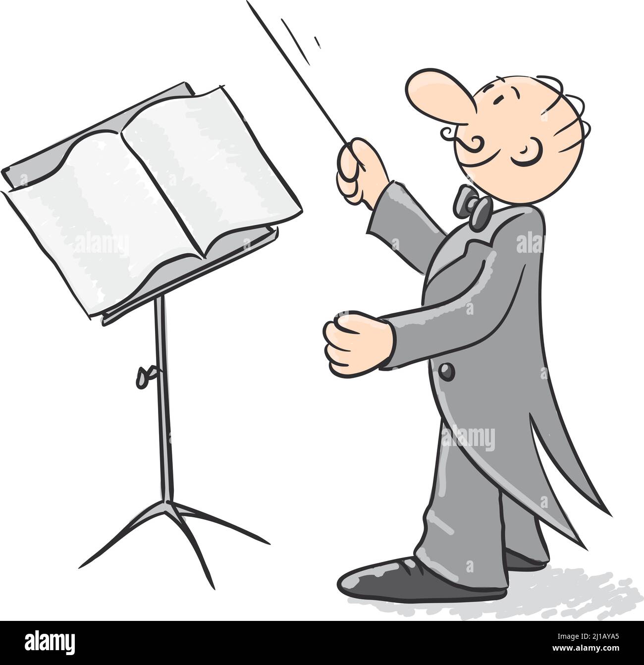 Orchestra conductor, vector illustration drawing Stock Vector Image ...
