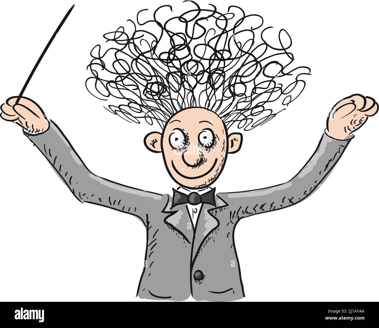 Orchestra conductor, vector illustration drawing Stock Vector Image ...