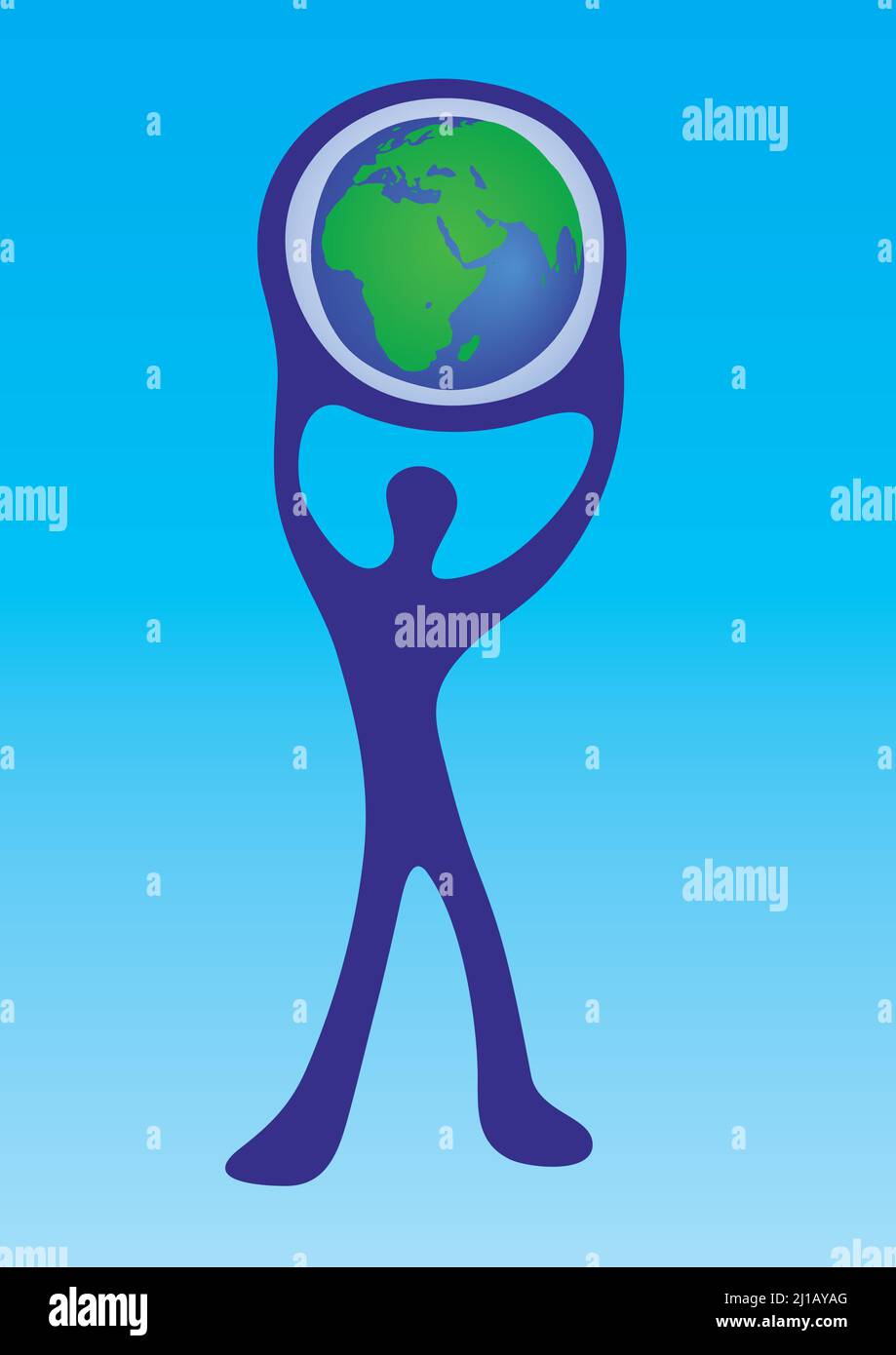 Man and planet earth, vector illustration Stock Vector Image & Art - Alamy