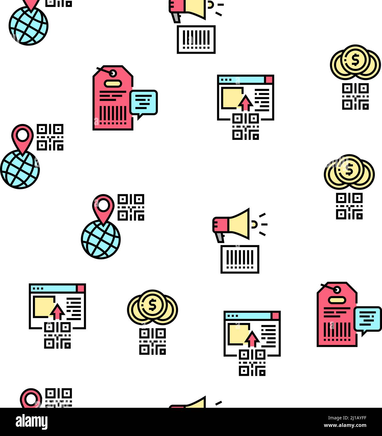 Qr Code Identification Vector Seamless Pattern Stock Vector Image & Art ...