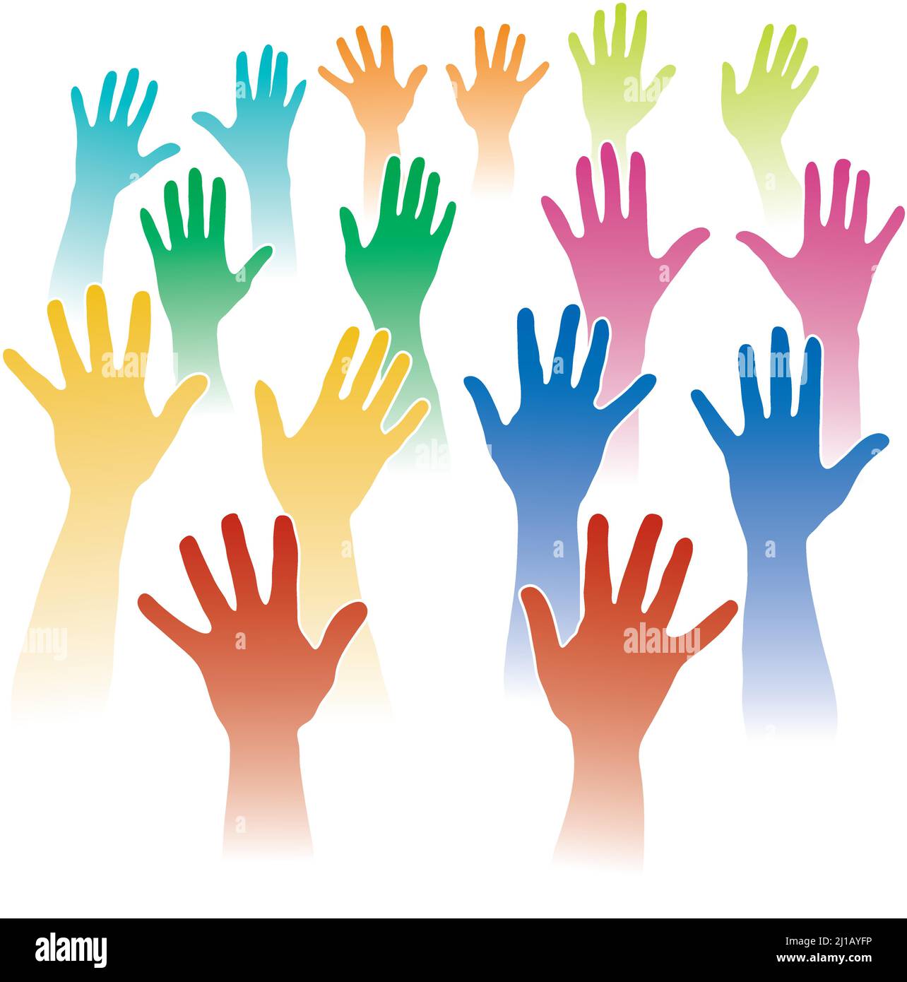 Hands raised up, vector drawing Stock Vector Image & Art - Alamy