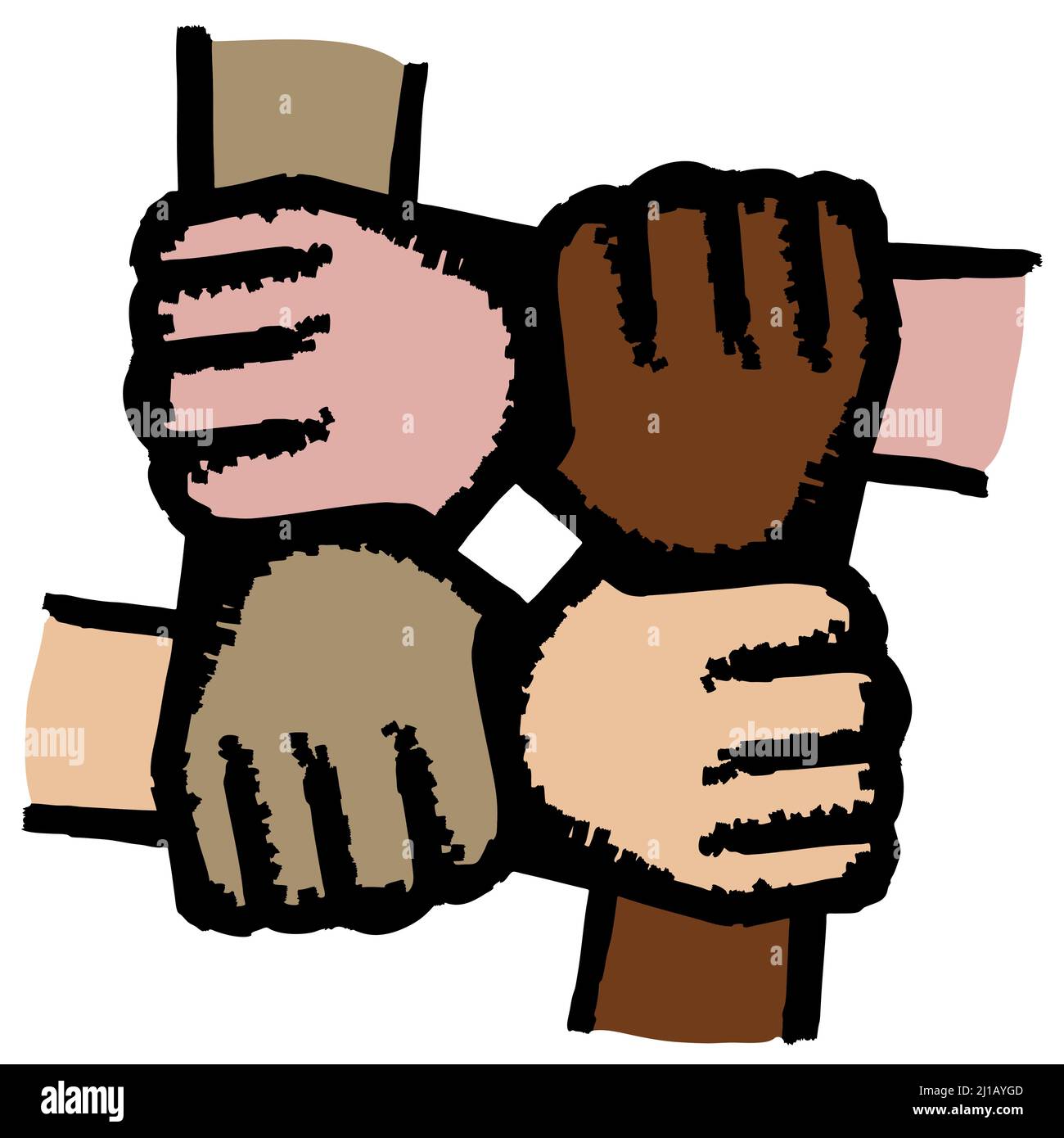 Hands joined together, collaboration, vector design Stock Vector Image ...